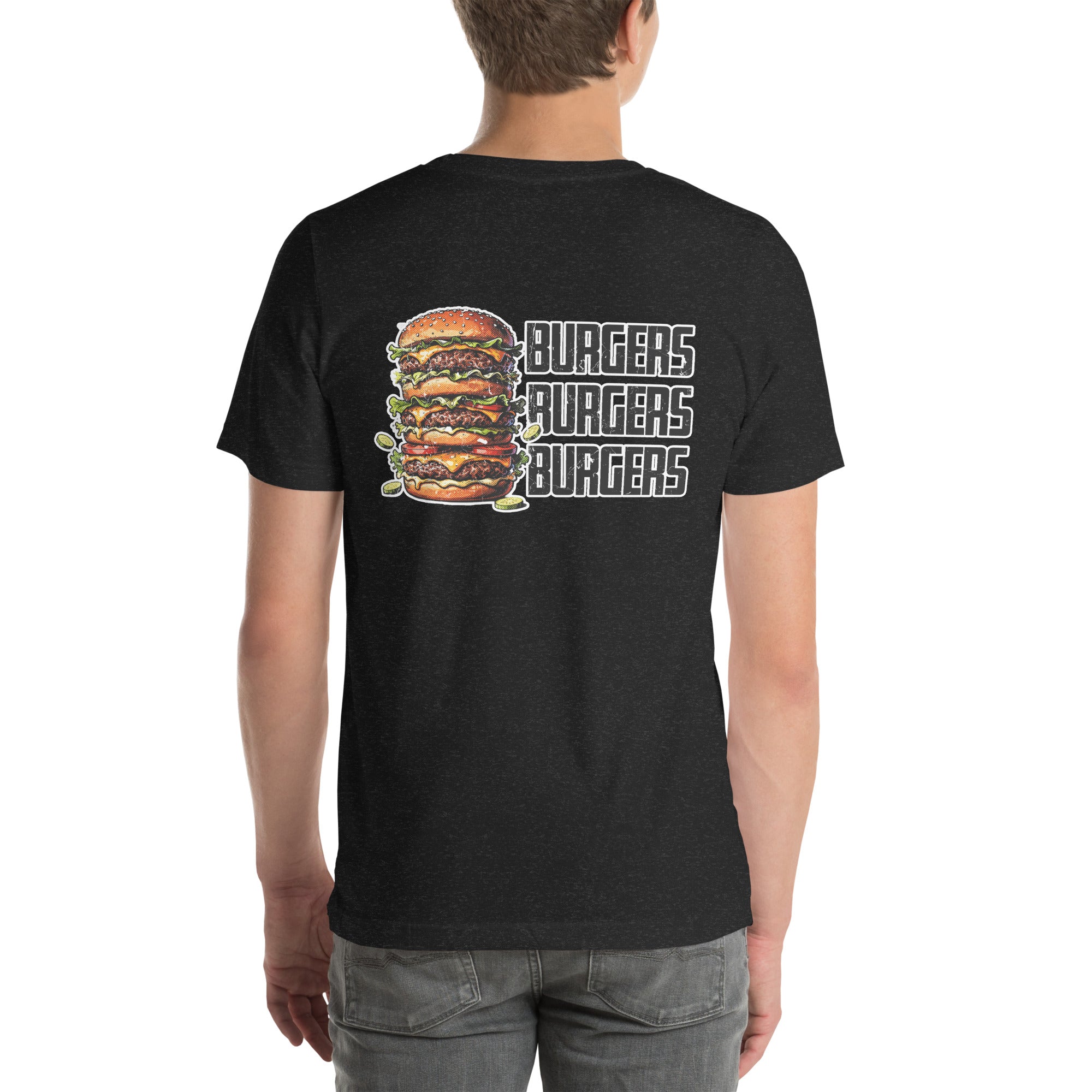 Retro Distressed Triple Stack Burgers Foodie Graphic T-Shirt – Hoplon ...